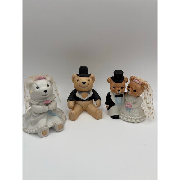 Russ | Accents | Vintage Russ Homco 424 Wedding Bears Bride Groom Set ...